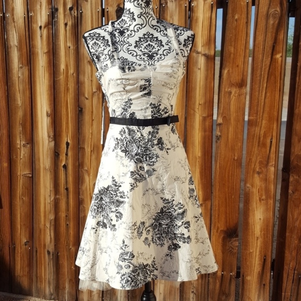 Jodi Kristopher Halter Rockabilly Swing Dress - Gem